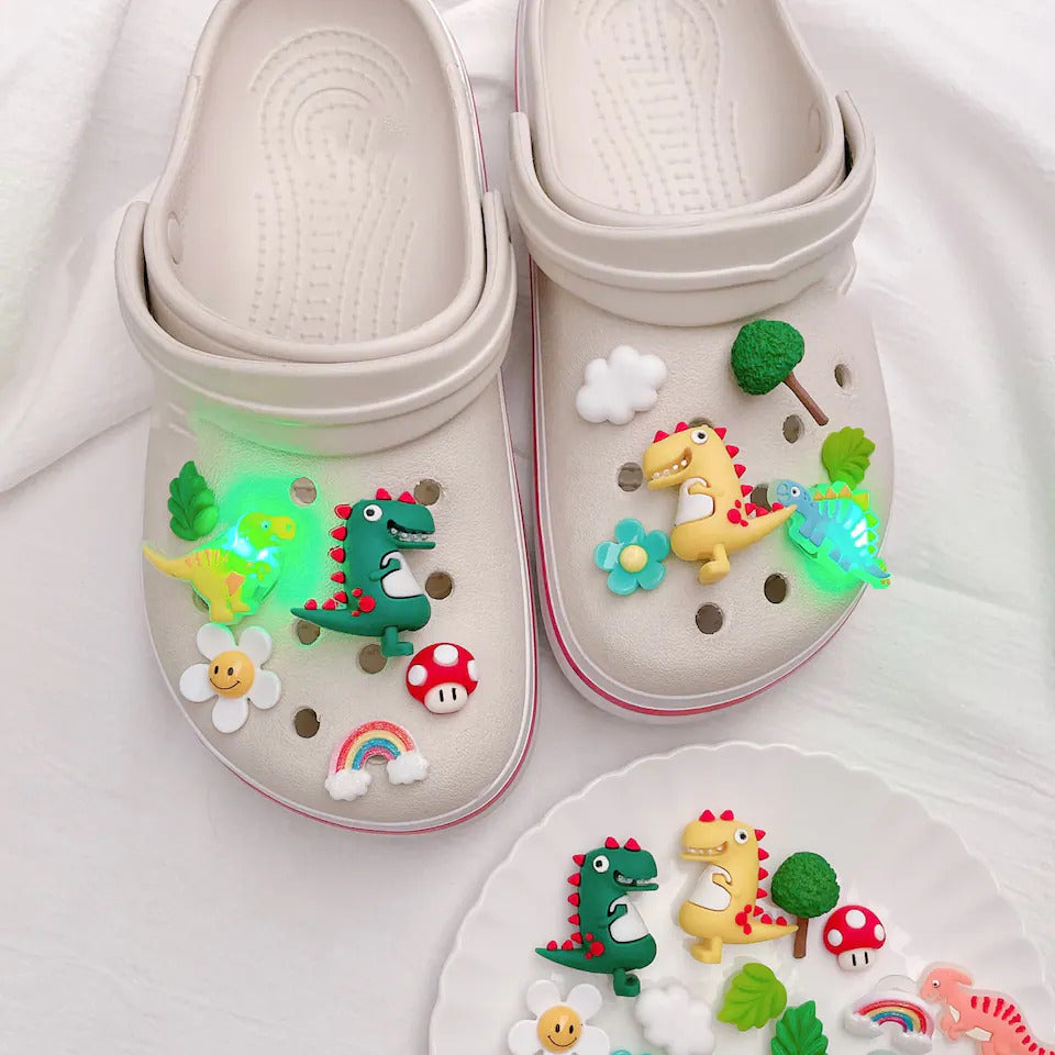Charms 101 | [12PCS] LED Dinosaurs Set | Cute & Unique Jibbitz for Crocs